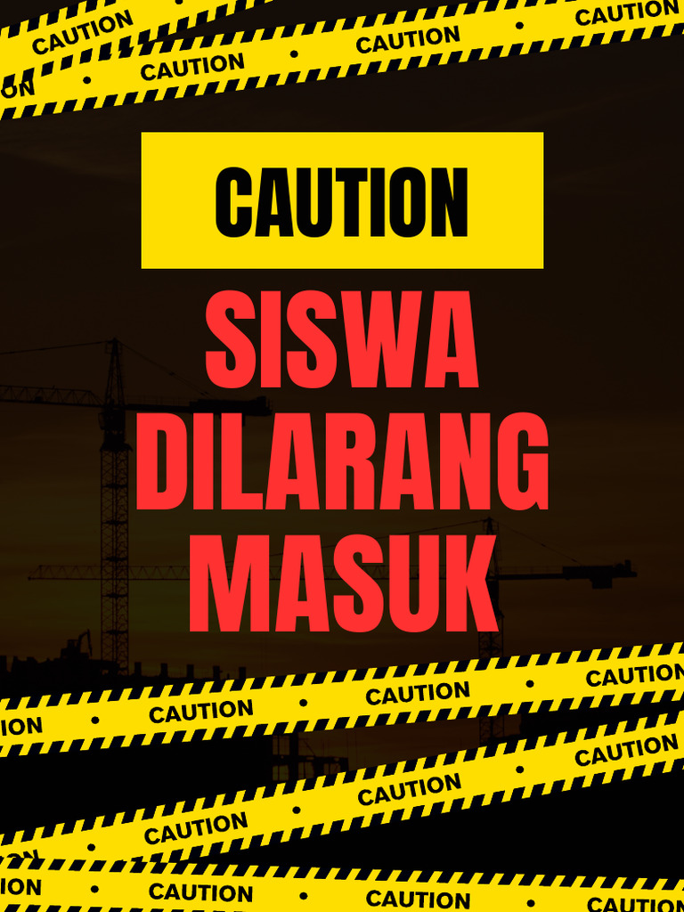 Yellow Modern Warning Sign Poster | PDF