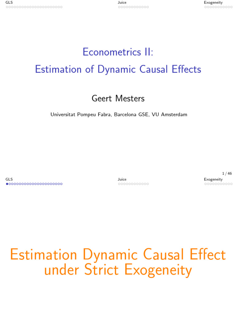 Topic 7 Estimation of Dynamic Causal Effects (Part 2) | PDF | Ordinary Least Squares | Inflation