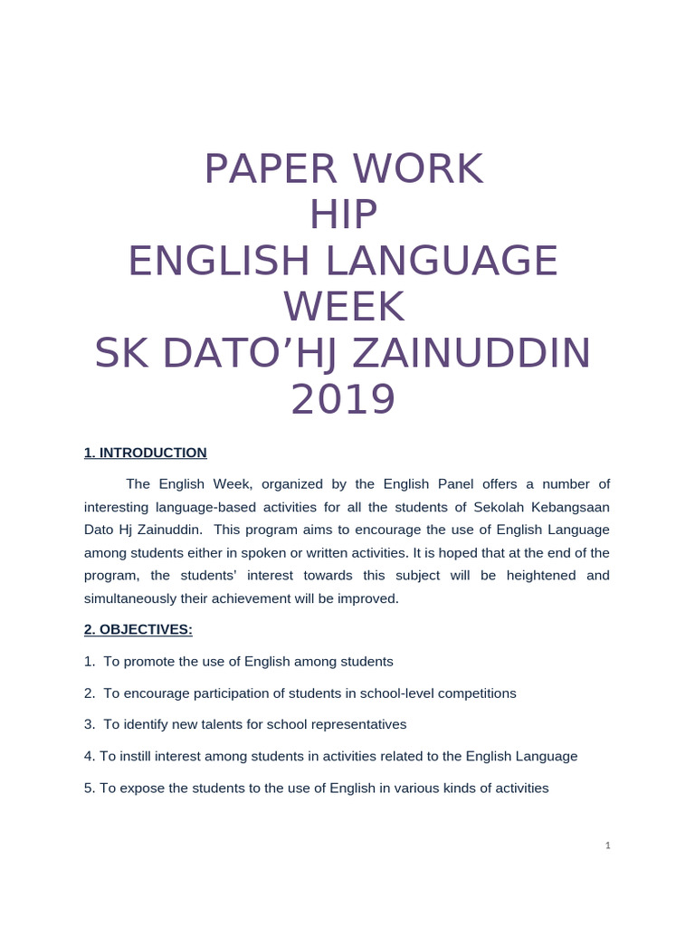 PAPERWORK ENGLISH WEEK | PDF | Languages Of The United Kingdom ...