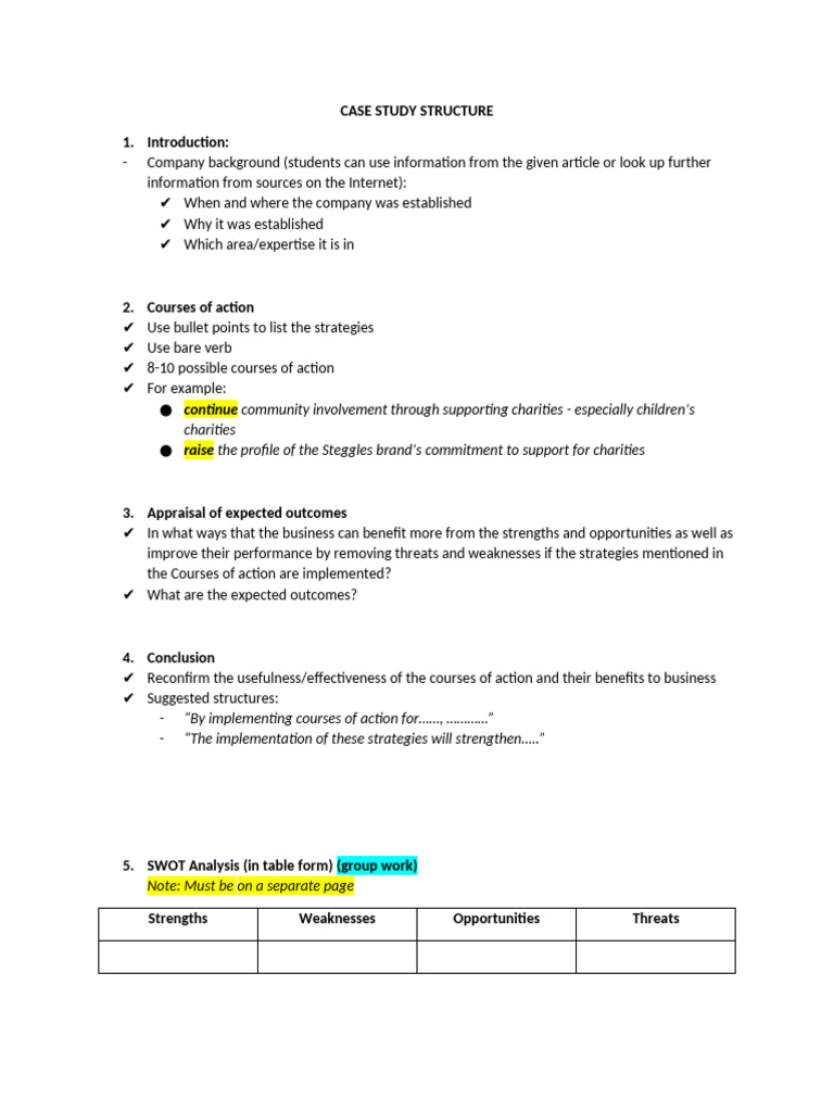 Case Study Structure | PDF