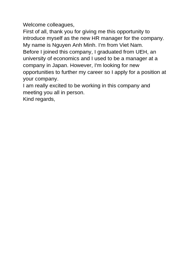 Welcome Colleagues | PDF