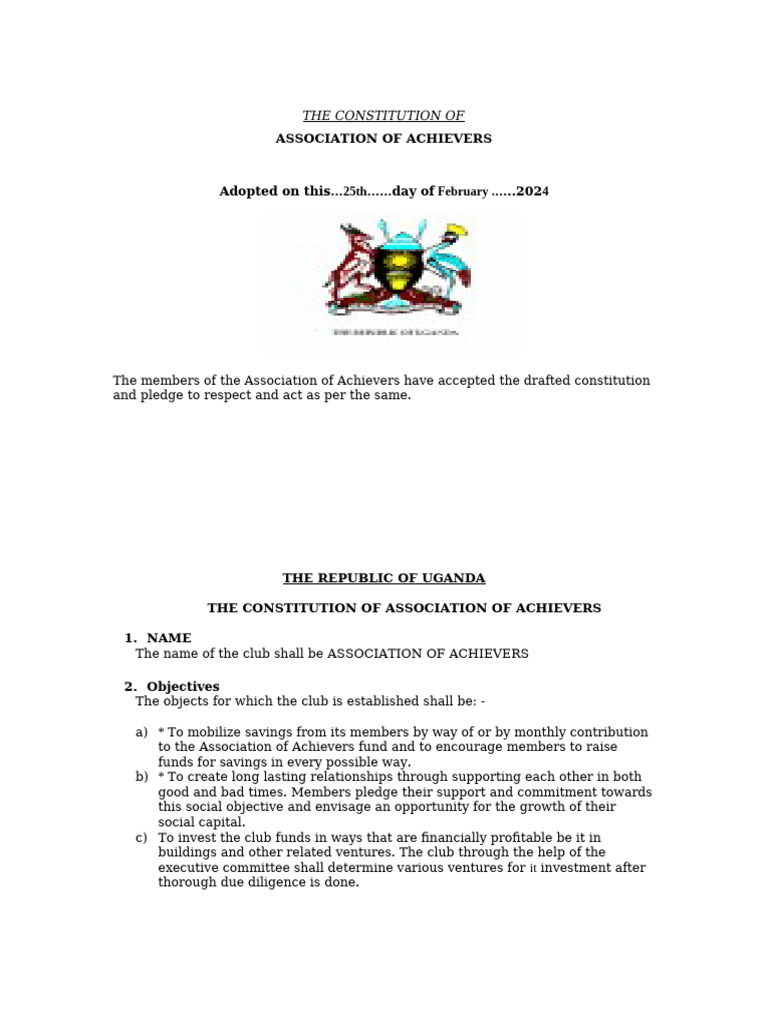Achievement Constitution | PDF | Committee | Government