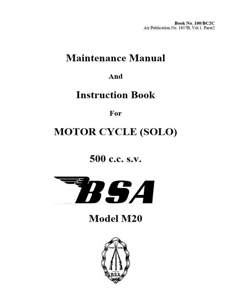 Bsa Maintenance Manual | PDF | Piston | Carburetor