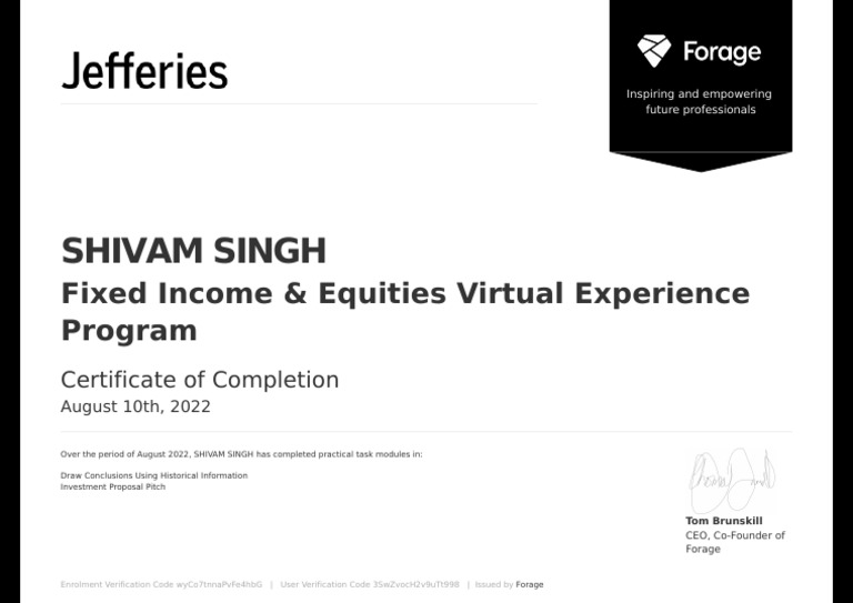 Fixed Income & Equities Virtual Experience | PDF
