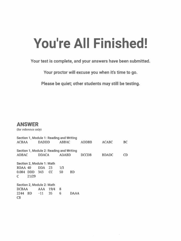 June 2023 SAT Answers and Key | PDF