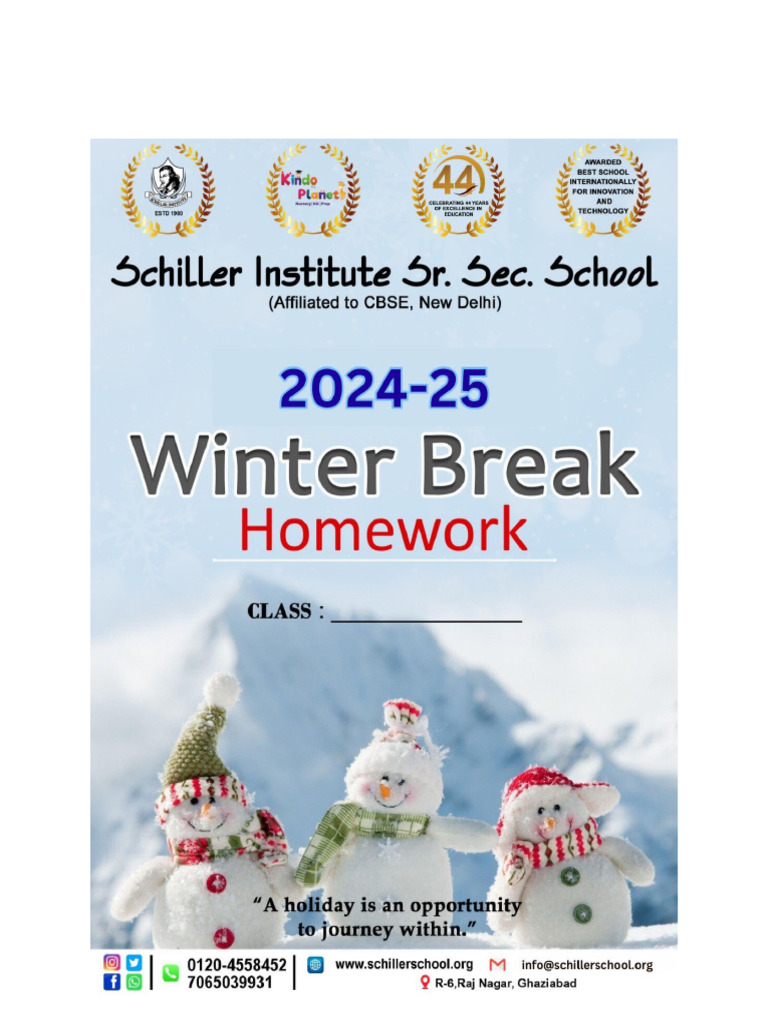 Winter Holiday Homework VII | PDF | Html | Length