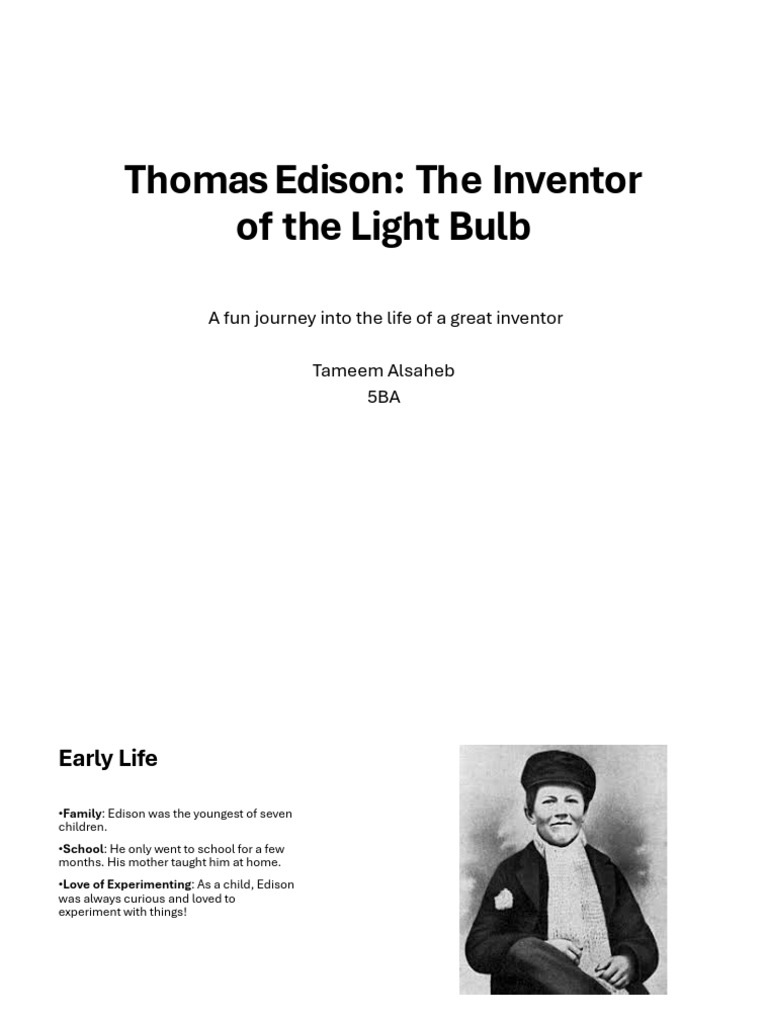 Tameem Al-Saheb Project - Thomas Edison | PDF