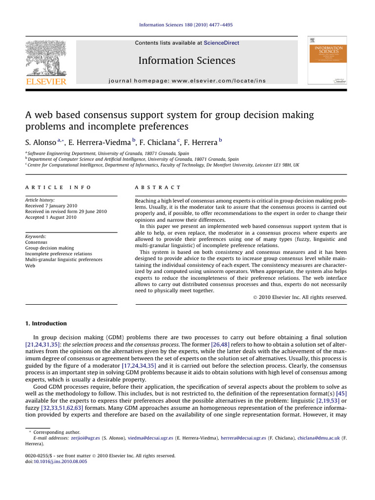 A Web Based Consensus Support System For | PDF | Expert | Consensus ...