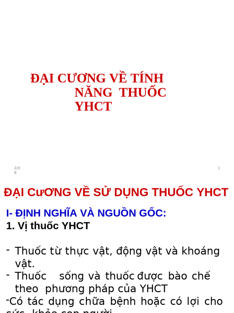 1-Đại cương về tính năng thuốc YHCT | PDF