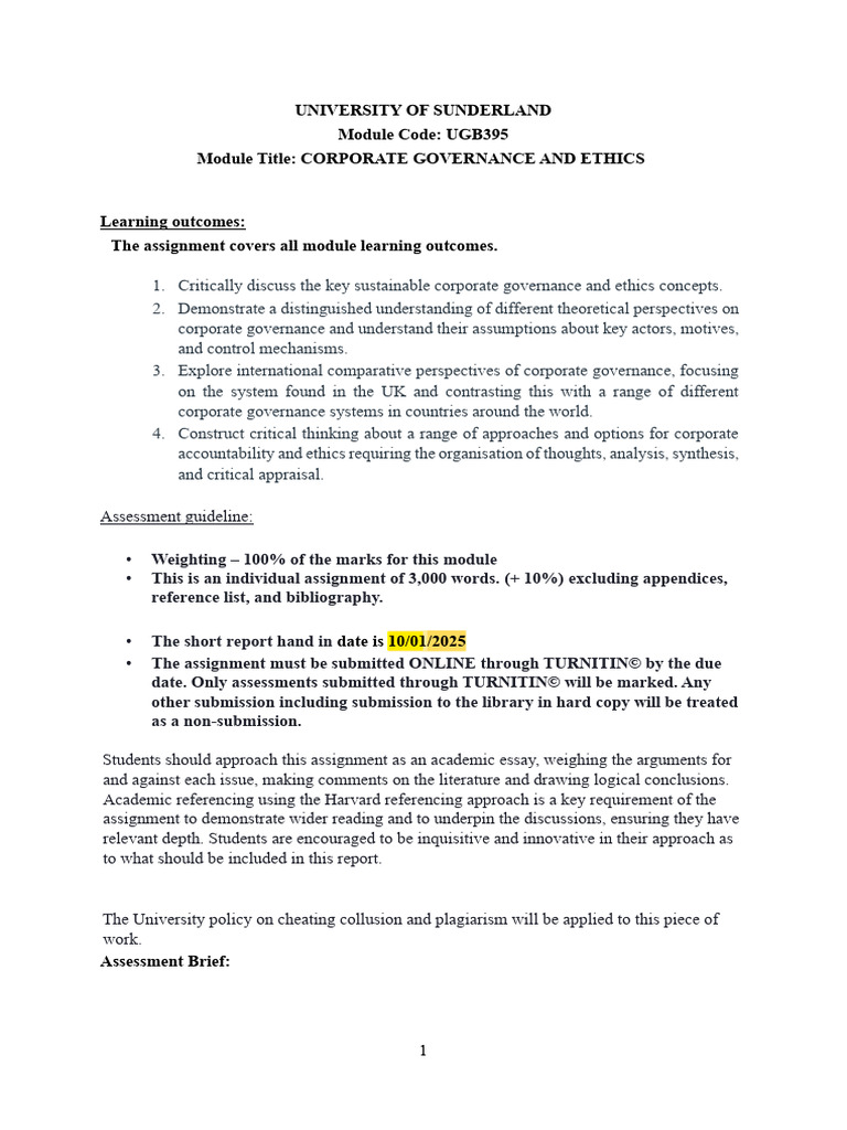 Corporate Governance & Ethics Module | PDF | Corporate Governance | Governance