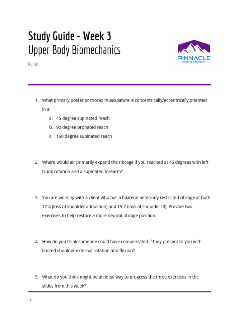 Study Guide Week 3 1 | PDF