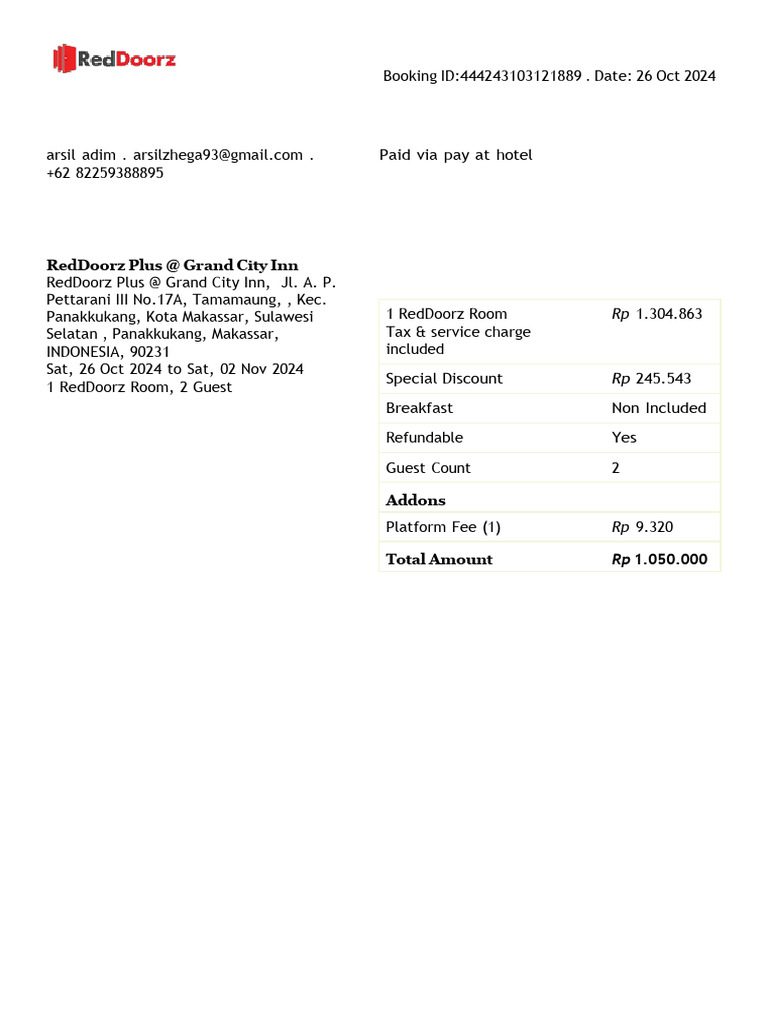 Booking Invoice-6 | PDF