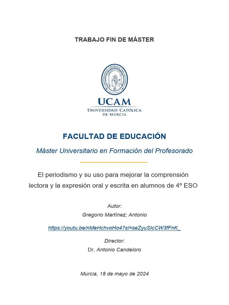 Antonio Gregorio Martínez | PDF | Comprensión lectora | Periodismo