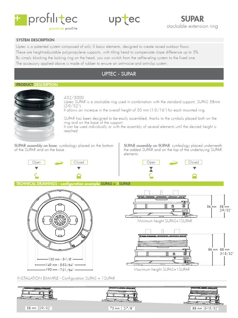 Uptec SUPAR Stackable Extension Ring | PDF | Manufactured Goods