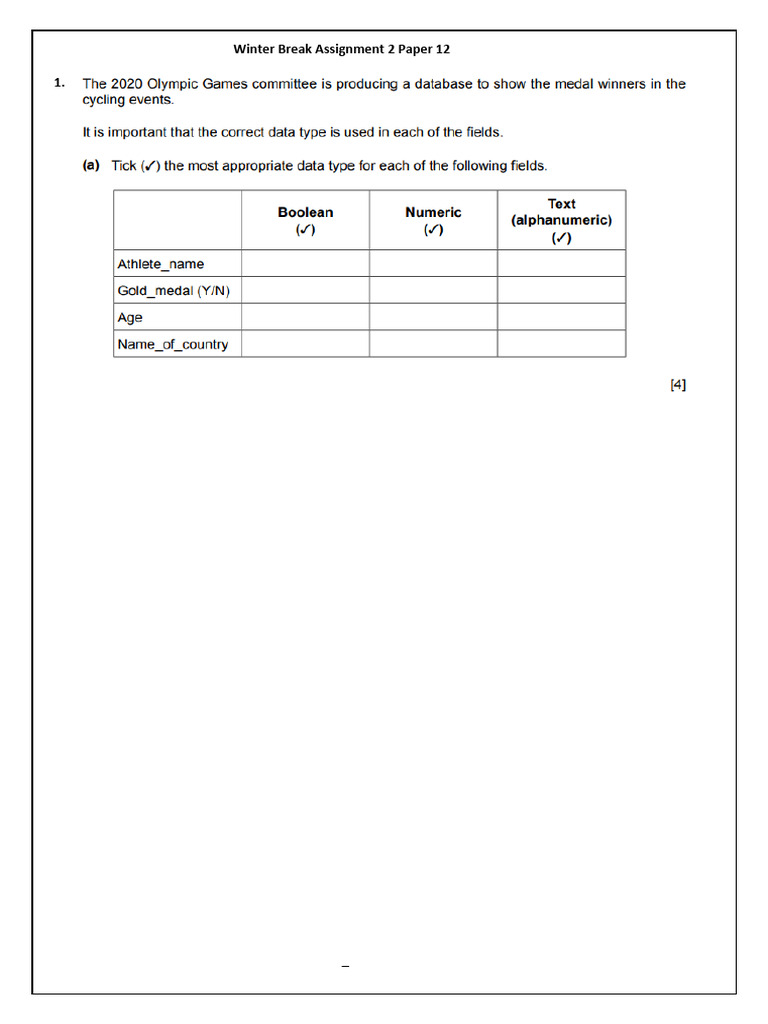 Winter Break Assignment 2 (Paper 12) | PDF