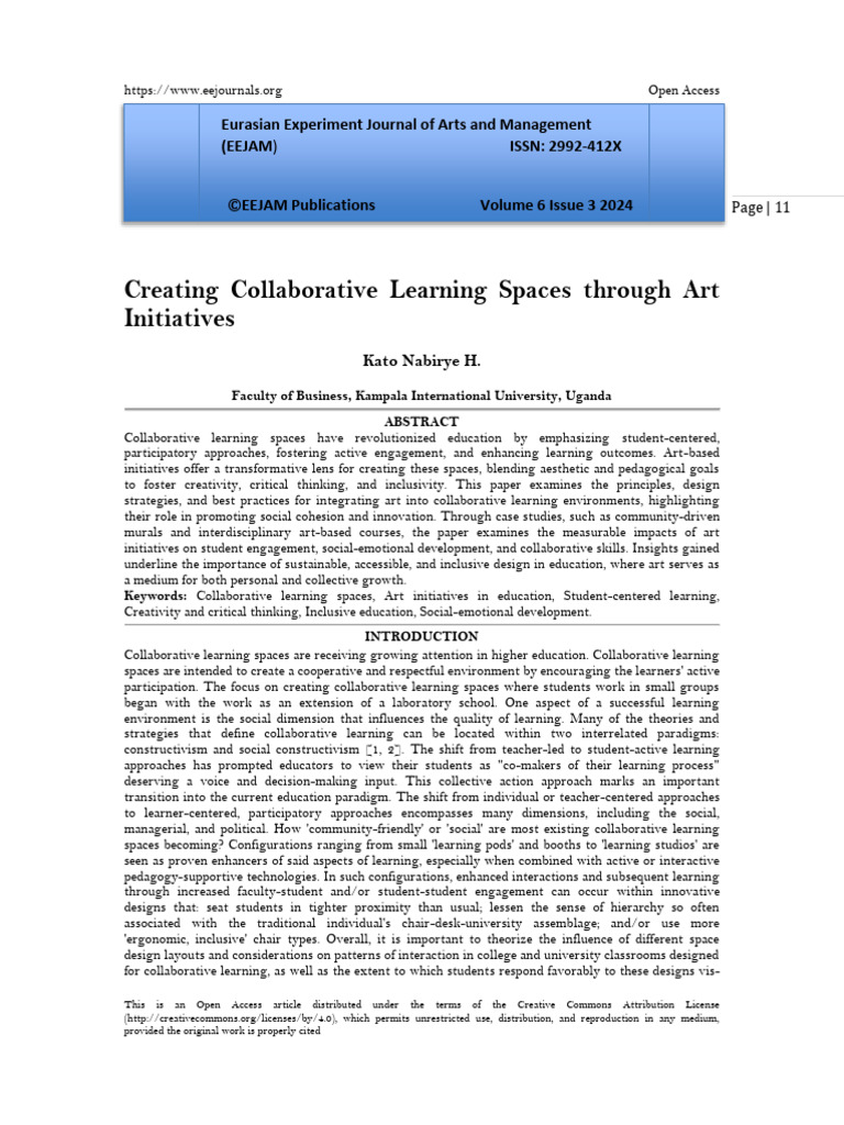 Art in Collaborative Learning Spaces | PDF | Learning | Constructivism ...