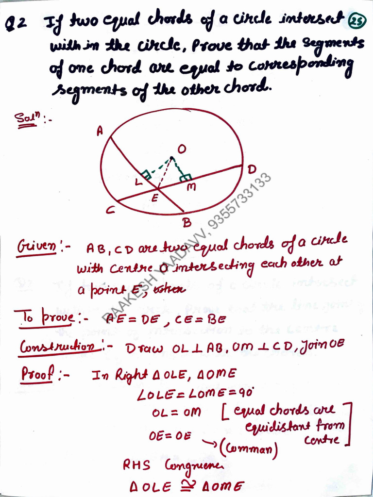 IX MATH CH-CIRCLES Page 25-48 Watermark | PDF