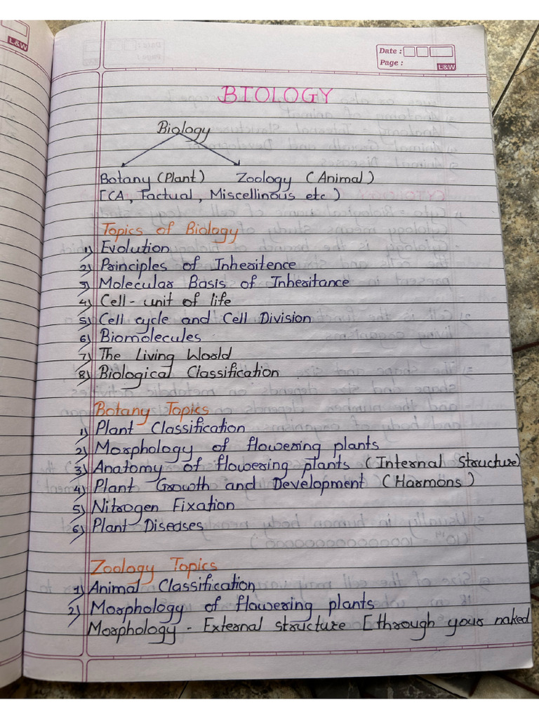 Biology Science Notes | PDF