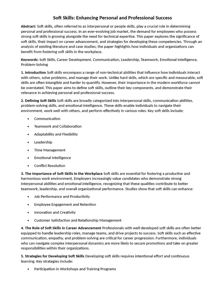 Soft Skills Enhancing Personal and Professional Success | PDF ...