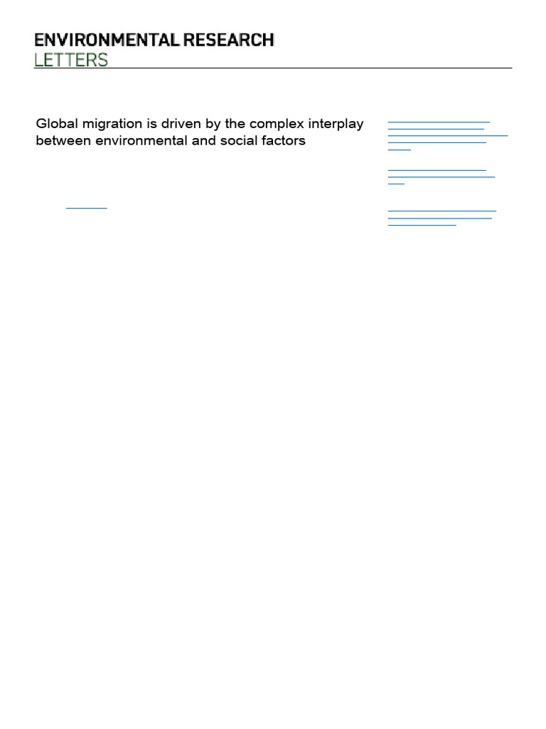 Global Migration Is Driven by The Complex Interplay Between ...