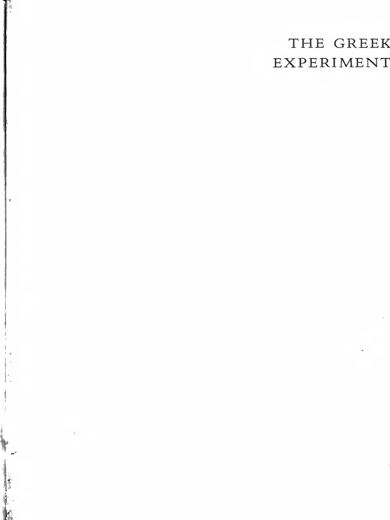 The Greek Experiment | PDF | Mycenaean Greece | Oresteia