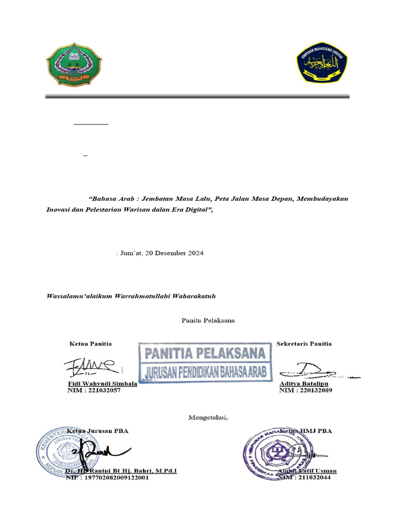 Undangan Dosen-Dosen PBA | PDF