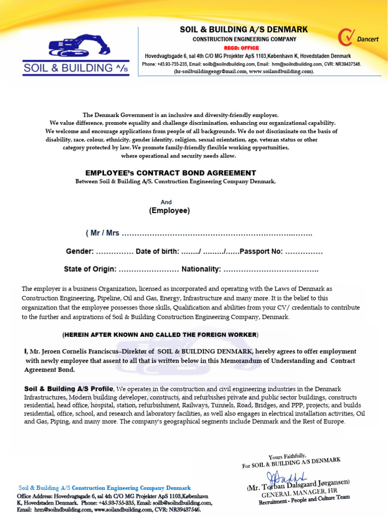 Soil & Building Contract Agreement | PDF | Employment | Salary