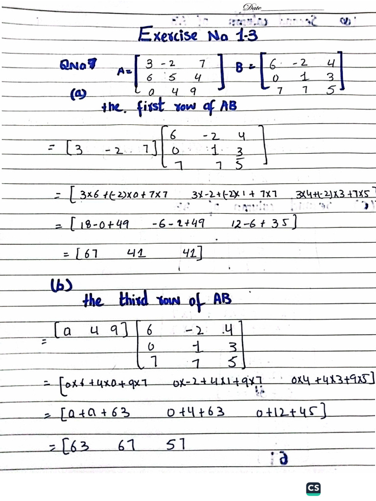 Linear Algebra Exercise 1.3 | PDF