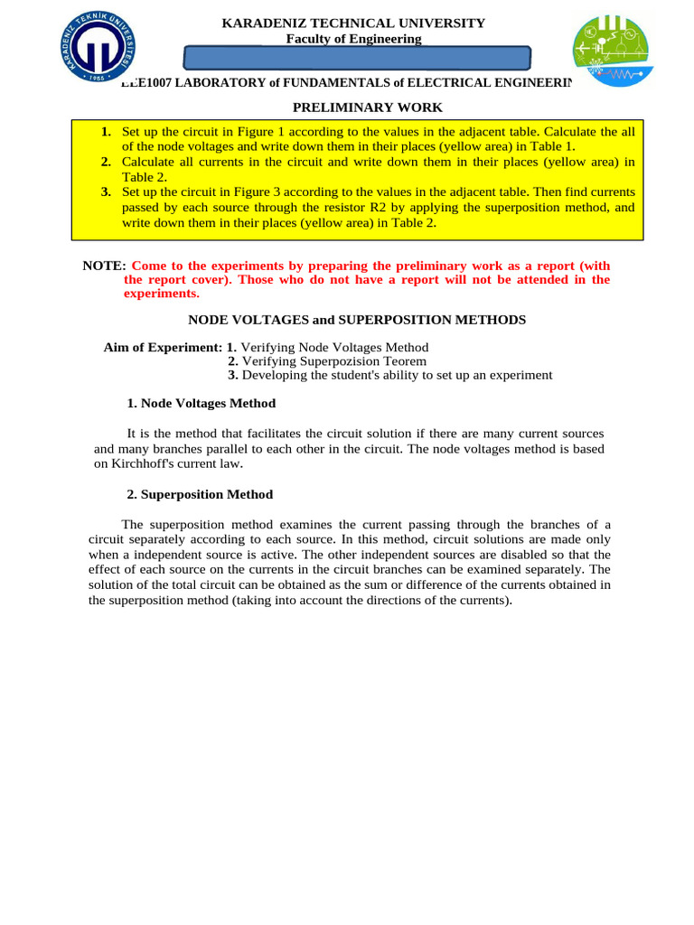 Experiment 3-Nodal Analysis-Superposition Methods | PDF | Voltage | Electrical Network