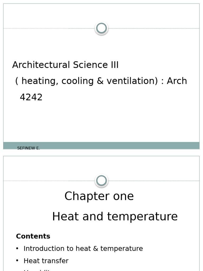 Heat Transfer in Architectural Science | PDF | Heat Transfer | Thermal ...