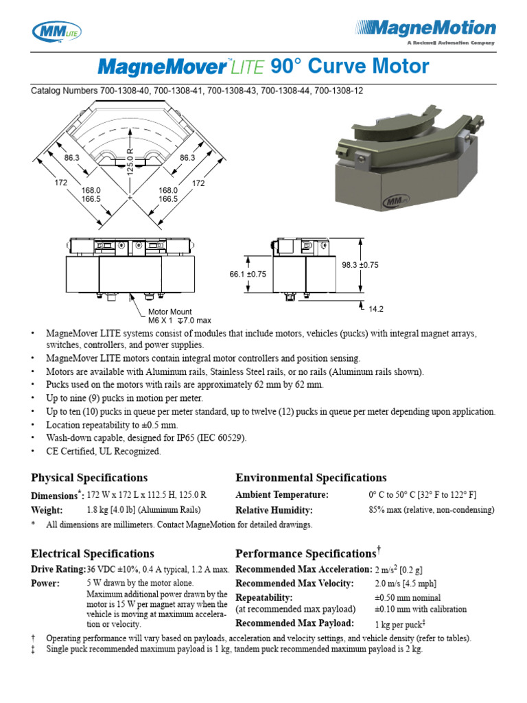 Mmi-Td019 - 90° Curve Motor | PDF | Acceleration | Automation