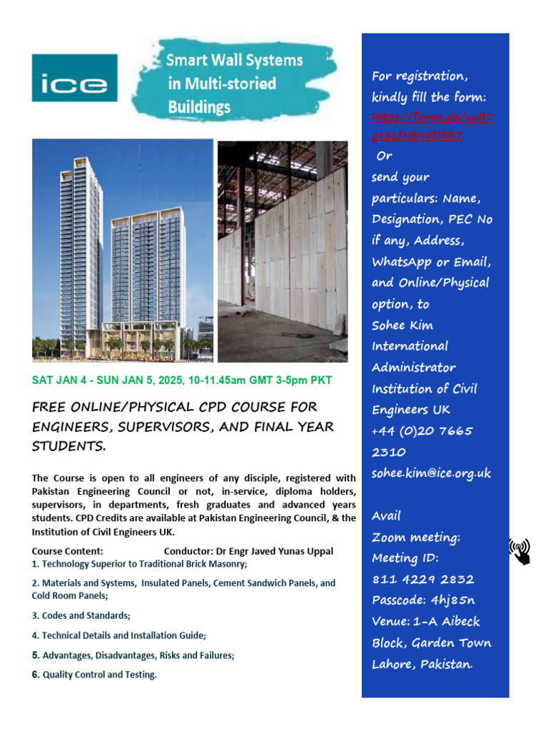 Flyer For CPD Course On Smart Wall System in Multi-Storied Buildings | PDF | Architectural ...