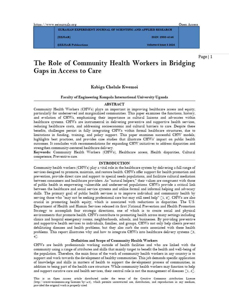 Community Health Workers' Impact on Care Access | PDF | Health Care ...