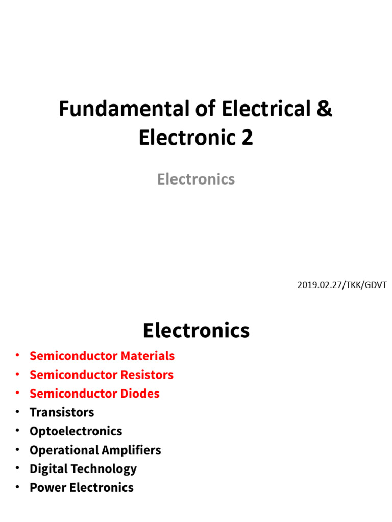 GDVT - Electronics Part 1 | PDF | Diode | Semiconductors