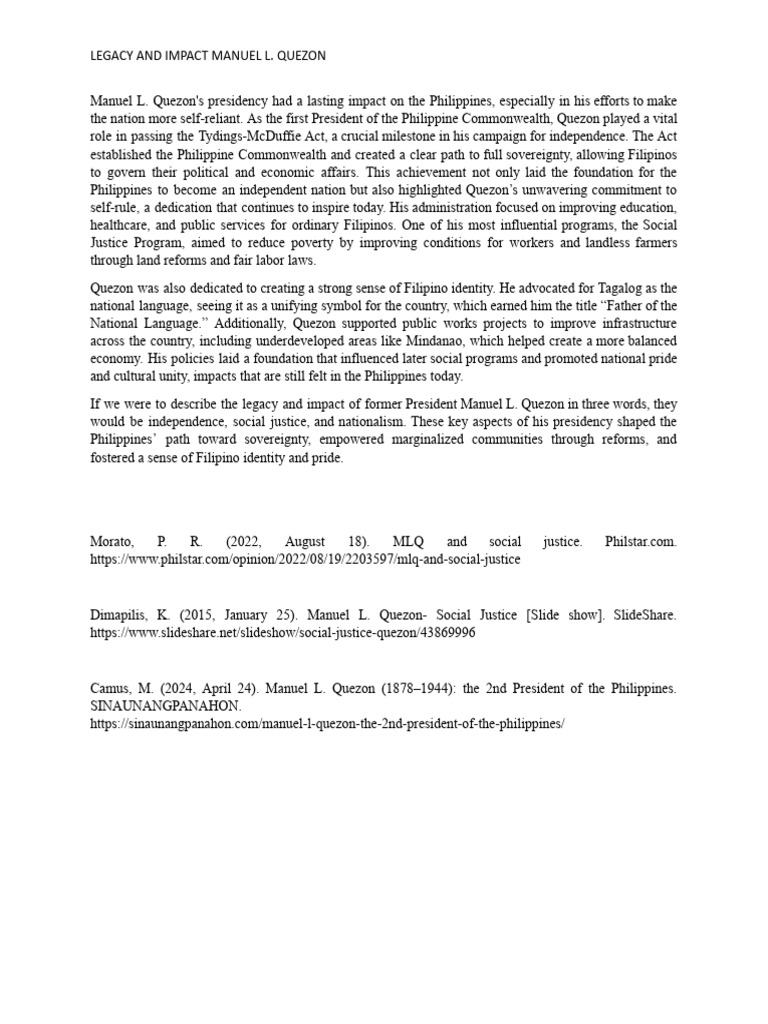 LEGACY AND IMPACT MANUEL L. BAGAIPO | PDF | Philippines | Economies