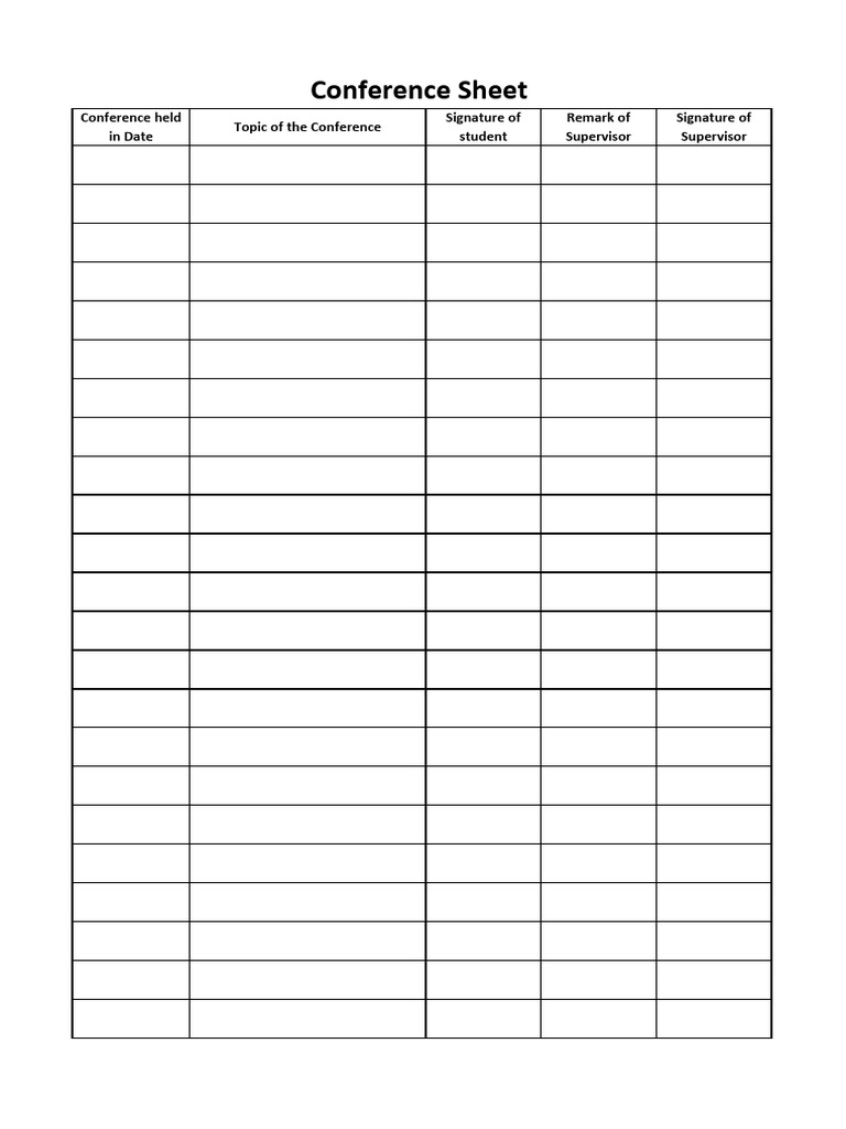 Conferance Sheet | PDF