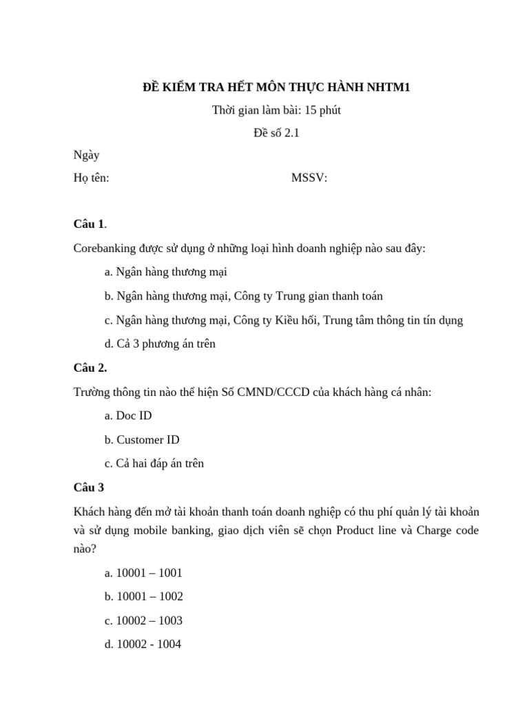 0. Đề Bài Kiểm Tra Số 2 Nhóm N01-T01 | PDF