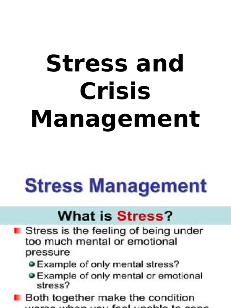Stress and Crisis Management | PDF