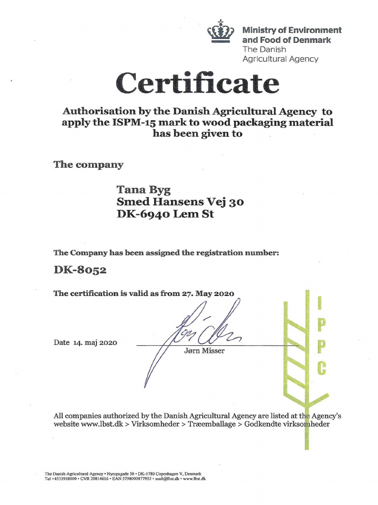 Certificate - wooden crates | PDF