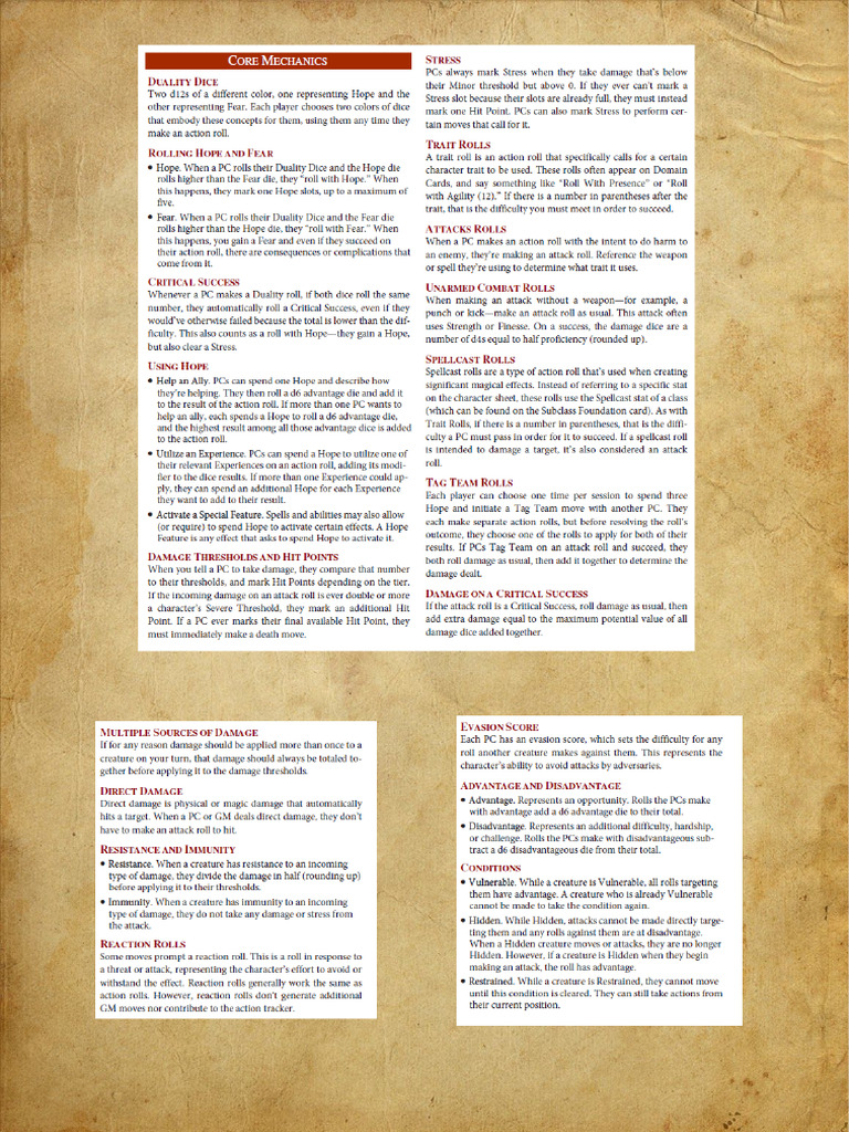 Daggerheart DM Screen Page 2 | PDF