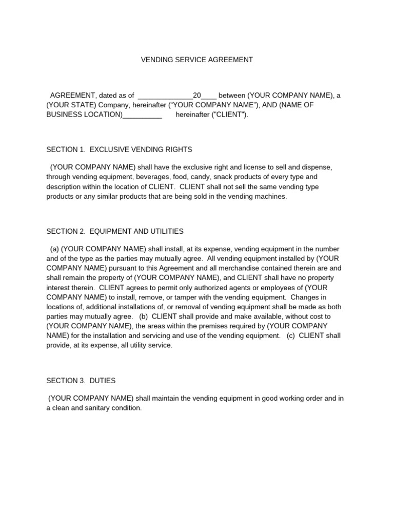 Vending Contract 2023 (1) 2 | PDF | Taxes | Prices