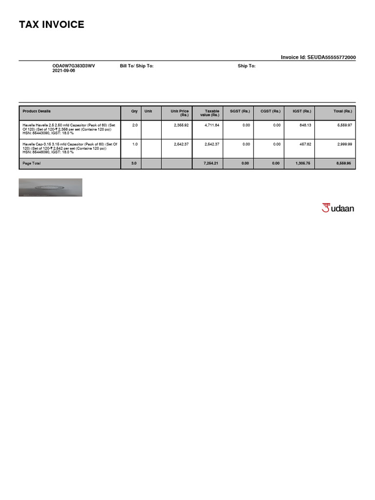 Tax Invoice for Sanjay Electricals | PDF | Government | Trade