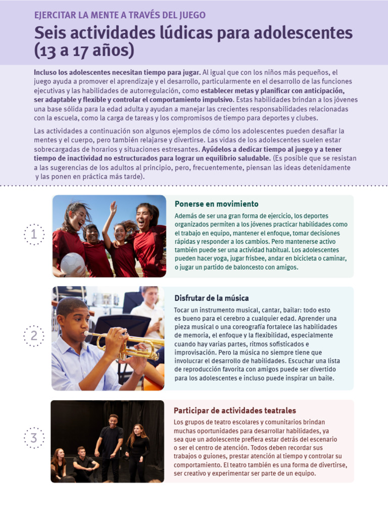 HCDC_EF-Play_handout_teens_FINAL | PDF | Aprendizaje | Adolescencia