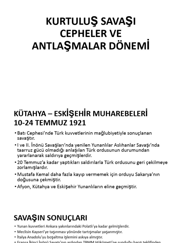 10) Kurtulu- Sava-i Cepheler Ve Antla-malar D-nem-.Pptx | PDF