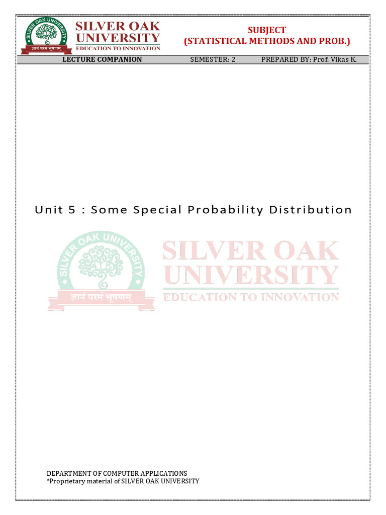 Special Probability Distributions Guide | PDF | Probability ...