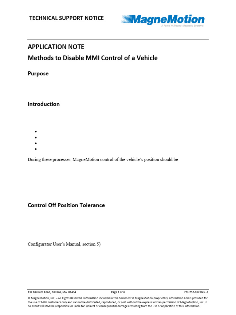 Mmi-At022 - Methods To Disable MMI Control of A Vehicle | PDF ...