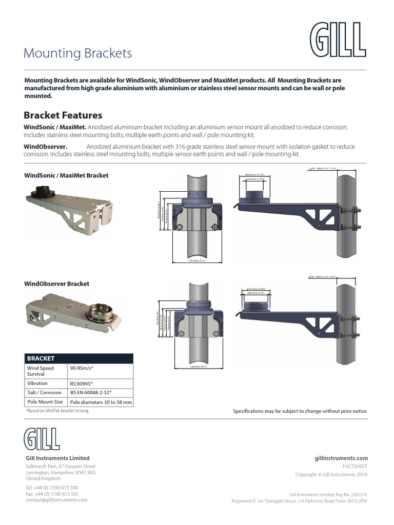 WS GMX WO Mounting Brackets Factsheet IssB | PDF