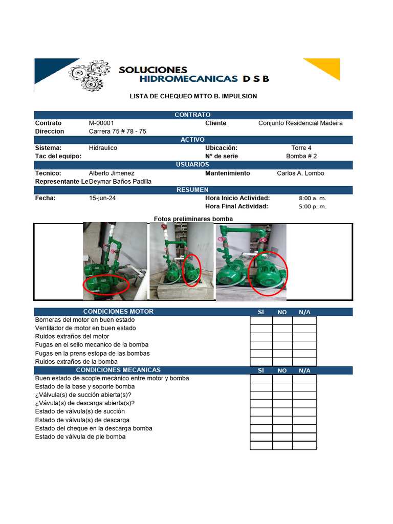 Mtto Prev. Bomba Impulsion B2 - T4 | PDF | Bienes manufacturados ...