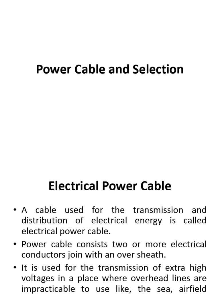 Power Cable and Selection | PDF | Electrical Impedance | Electrical ...