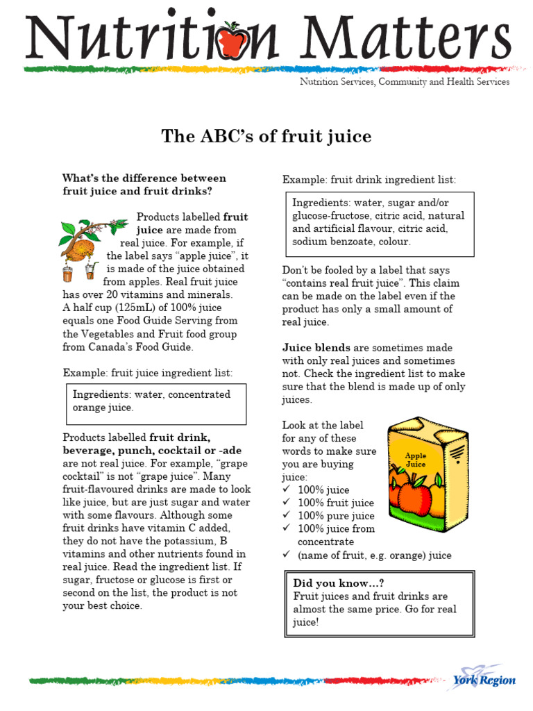 The-ABCs-of-Fruit-Juice | PDF | Juice | Diet & Nutrition